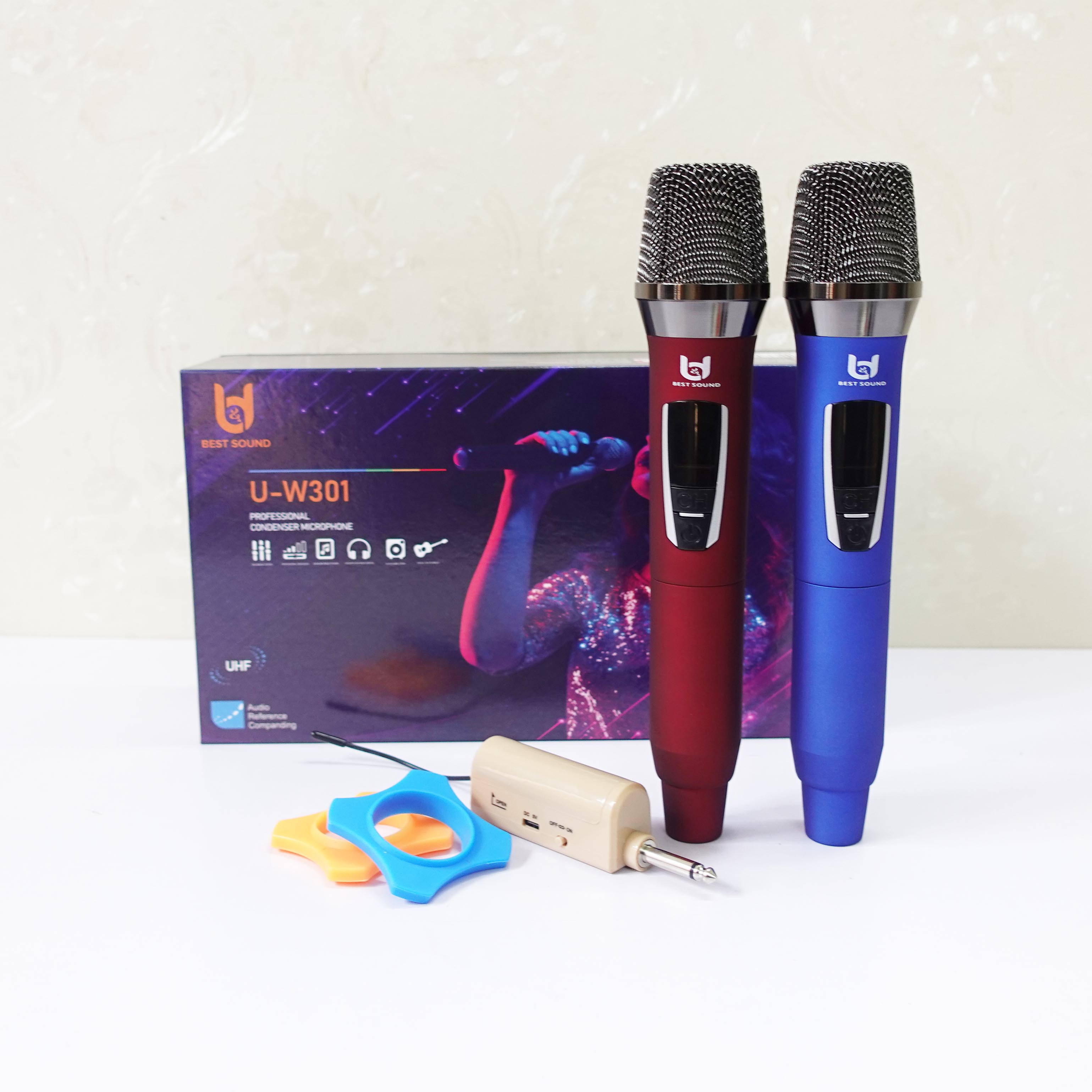 Bộ Sản Phẩm Gồm : Đầu thu sóng + 2 Tay Micro + 4 Viên Pin AA cho Micro + 1 Viên Pin sạc cho Đầu ...